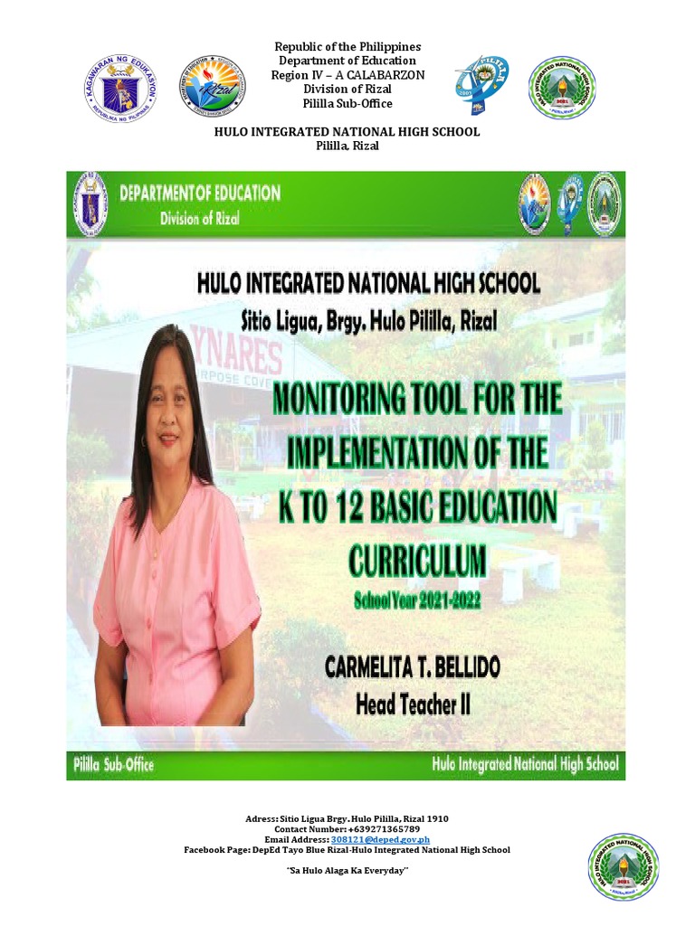 Monitoring Tool For The Implementation of The K To 12 Curriculum | PDF ...
