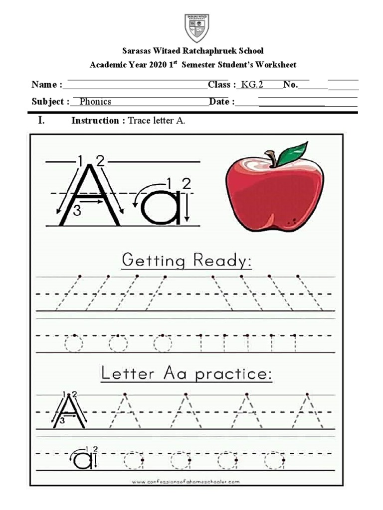 Worksheet Phonics KG.2 A-Z | PDF | Phonics | Academic Term