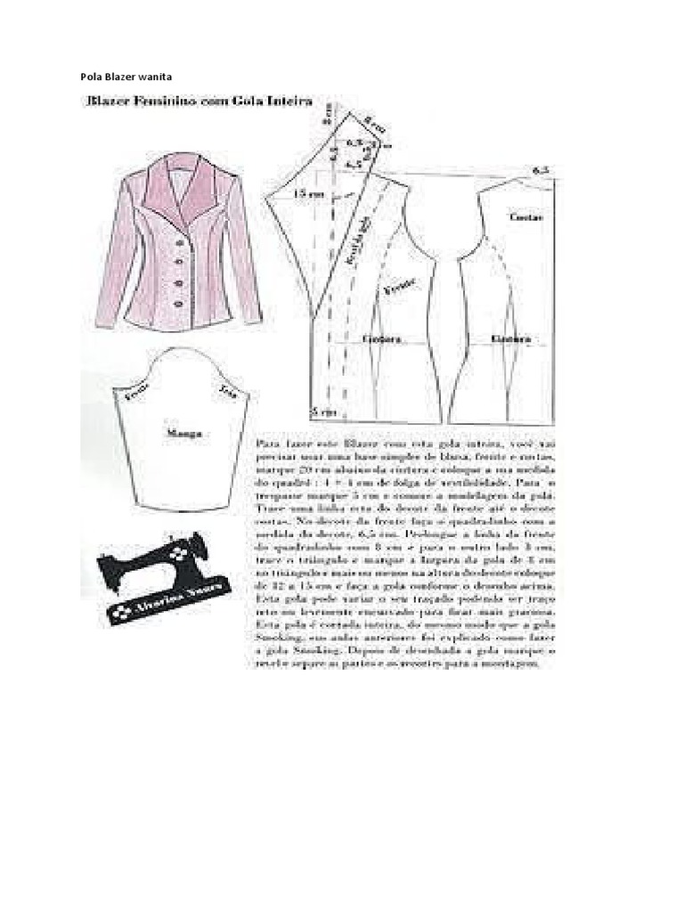 Cara Membuat Pola Blazer Wanita | PDF