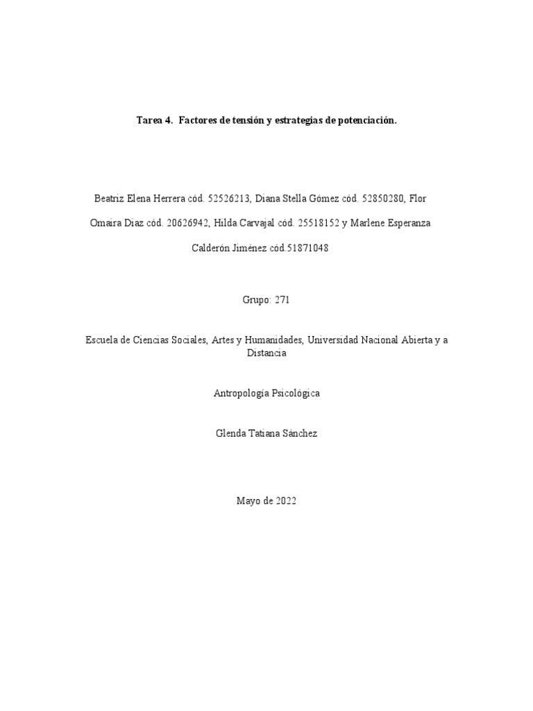 Tarea 4-Factores de Tensión y Estrategias de Potenciación. | PDF ... Tarea 4-Factores de Tensión y Estrategias de Potenciación. | PDF ...