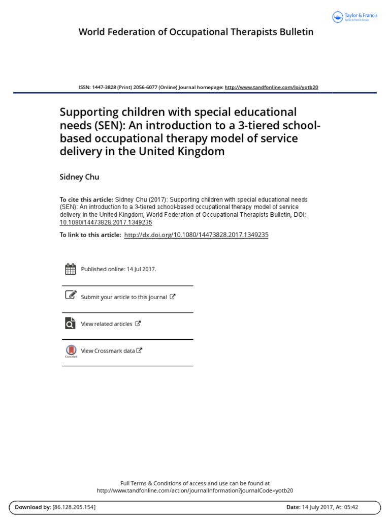 Supporting Children With SEN An Introduction To A 3 Tiered School Based ...