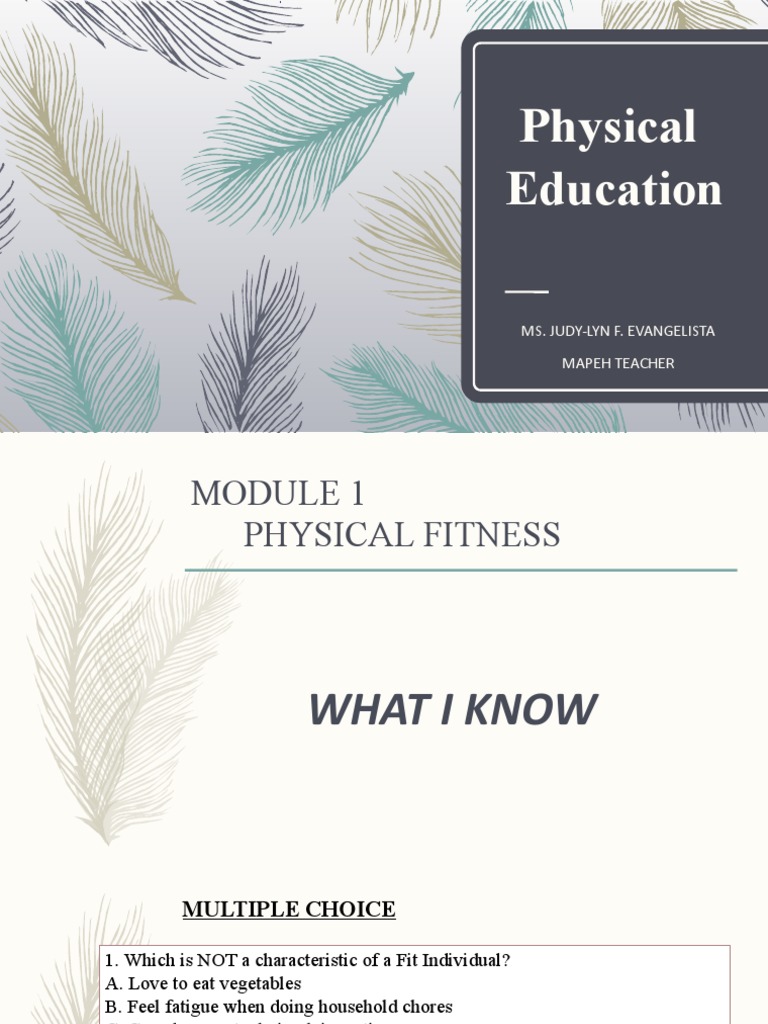 Pe Physical-Fitness | PDF | Physical Fitness | Motor Coordination