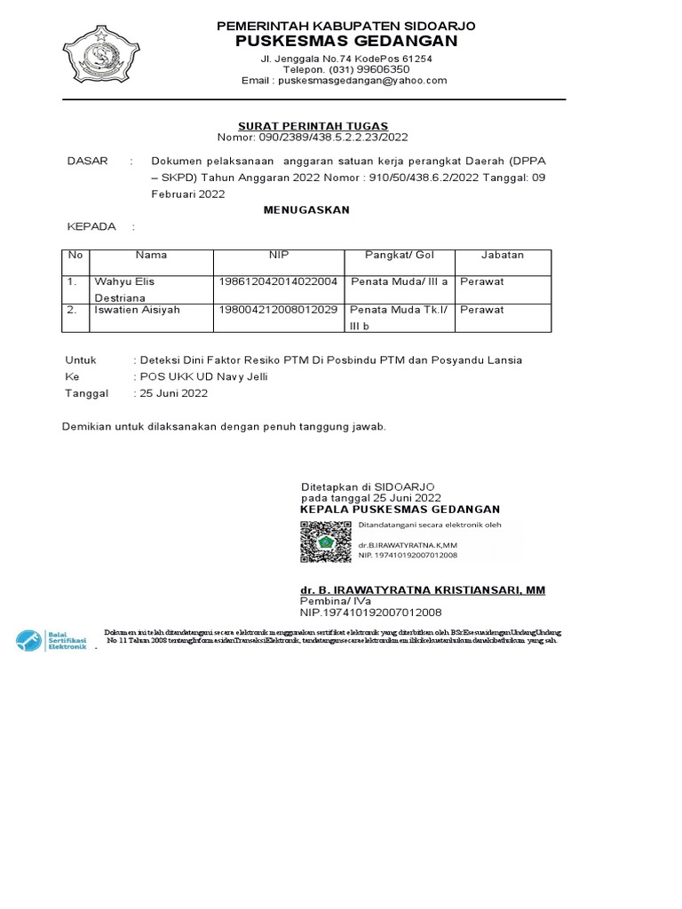 Laporan Deteksi Dini PTM Sidoarjo | PDF