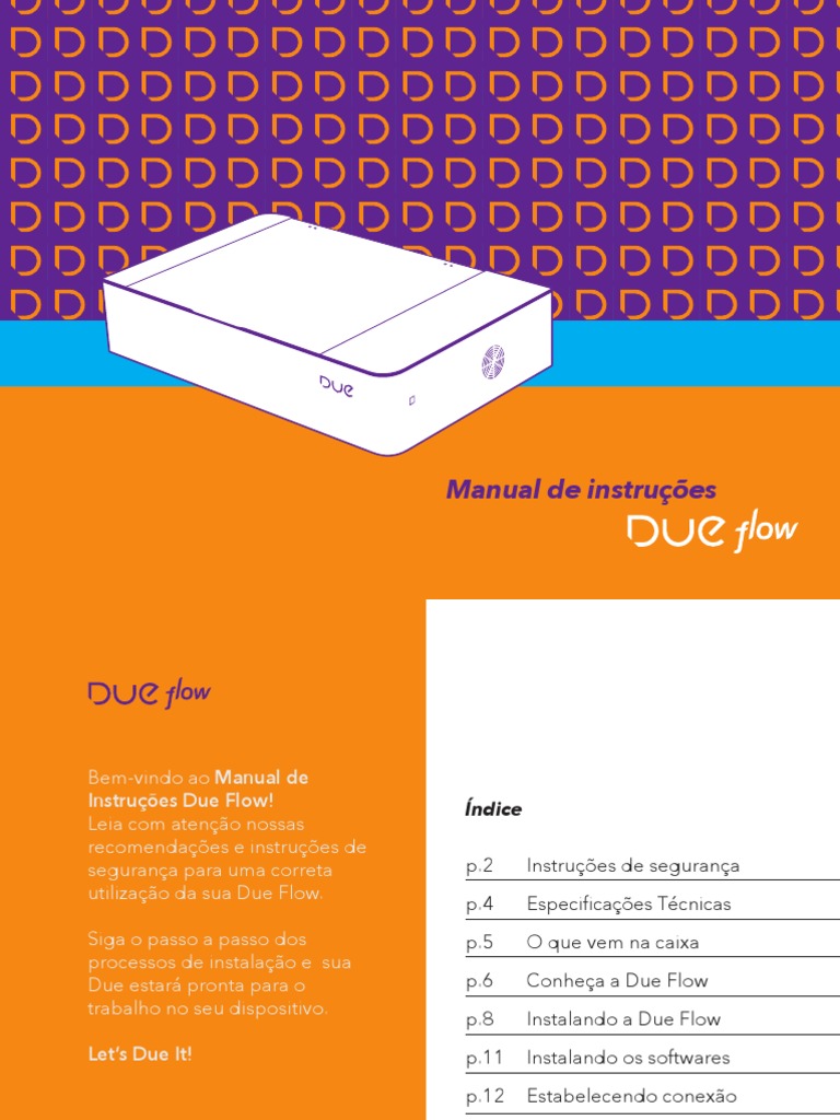 Manual de Instrucoes Due Flow V03online | PDF | Rede de computadores | Wi-Fi