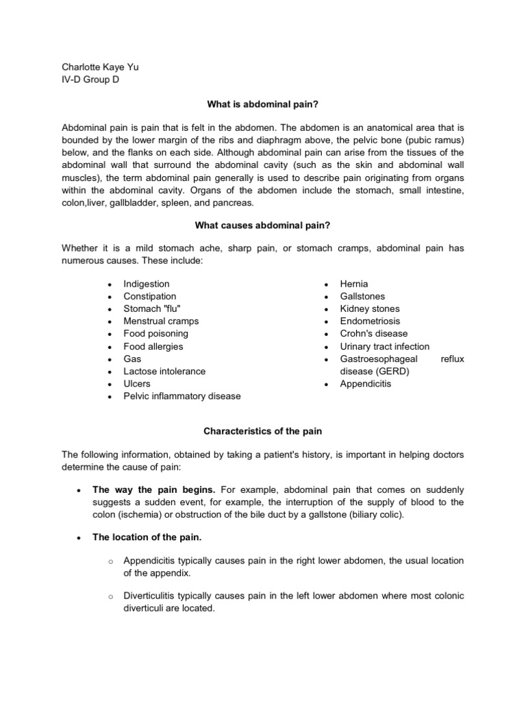 Abdominal Pain Final | PDF