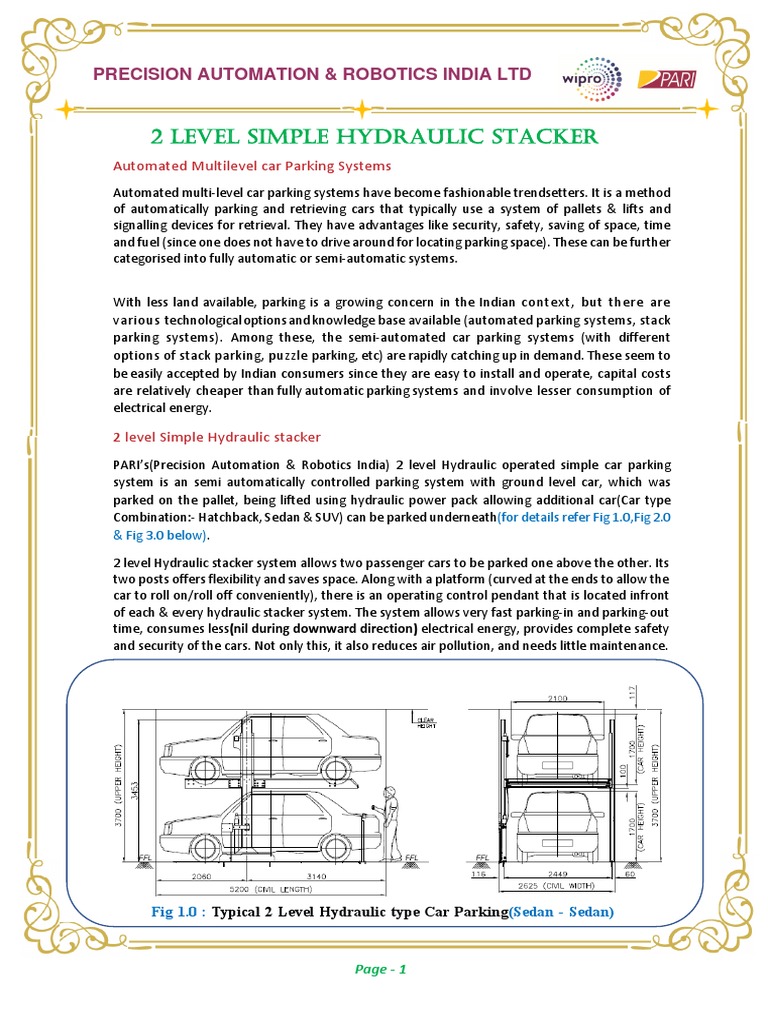 Description - HYD Type Stacker | PDF | Car | Automation