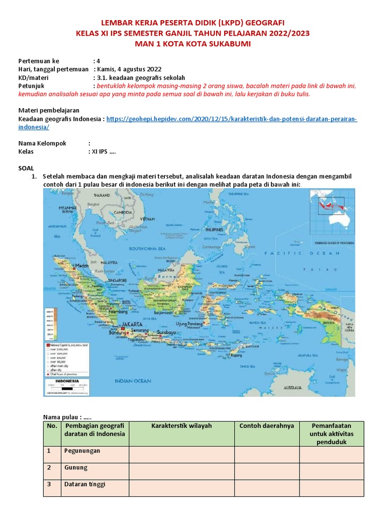 LKPD Kondisi Geografis | PDF