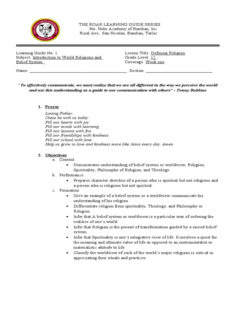 Grade 12 Religion Guide | PDF | Spirituality | Religious Studies