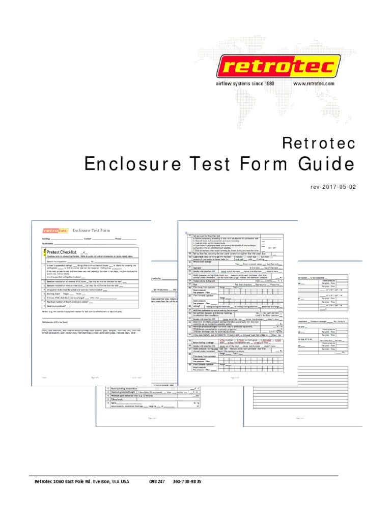 Enclosure Test Form Guide | PDF | Duct (Flow) | Calibration