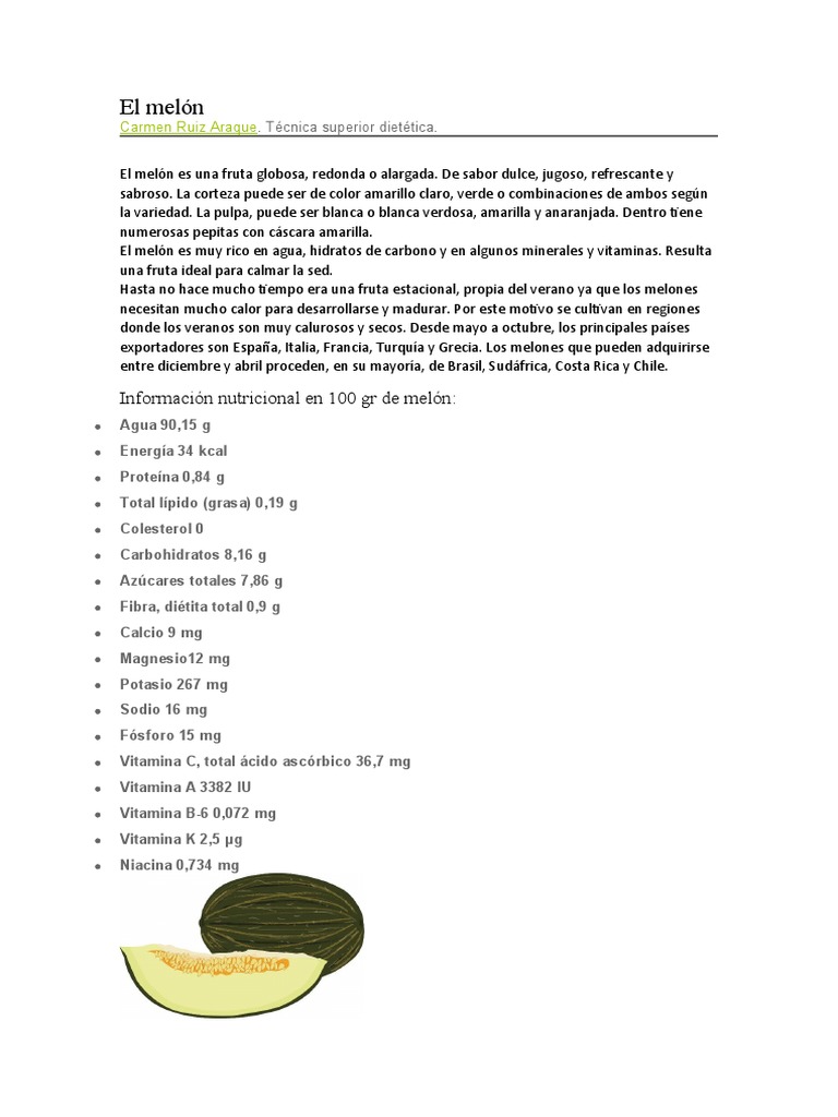 Articulo Sobre El Melón | PDF