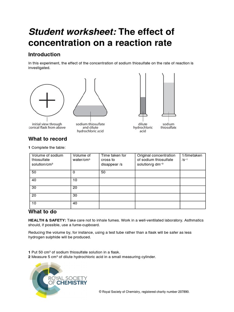 cfn10 - The Effect of Concentration - Student Handout | PDF | Science ...
