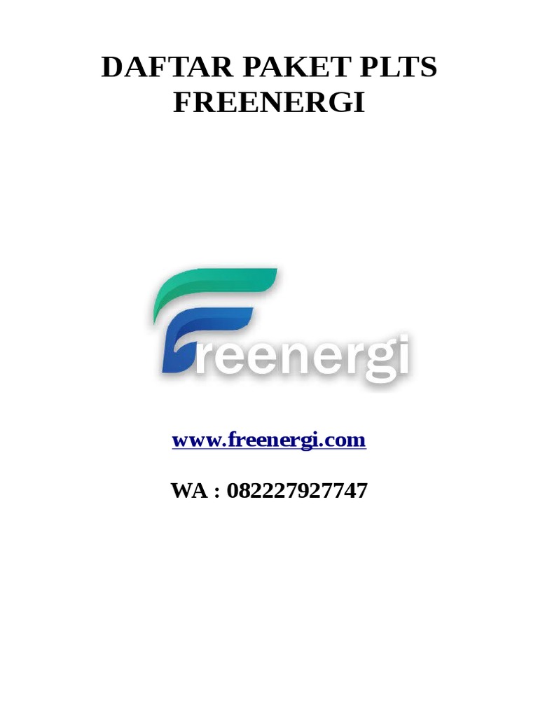 Daftar Paket Plts Freenergi | PDF