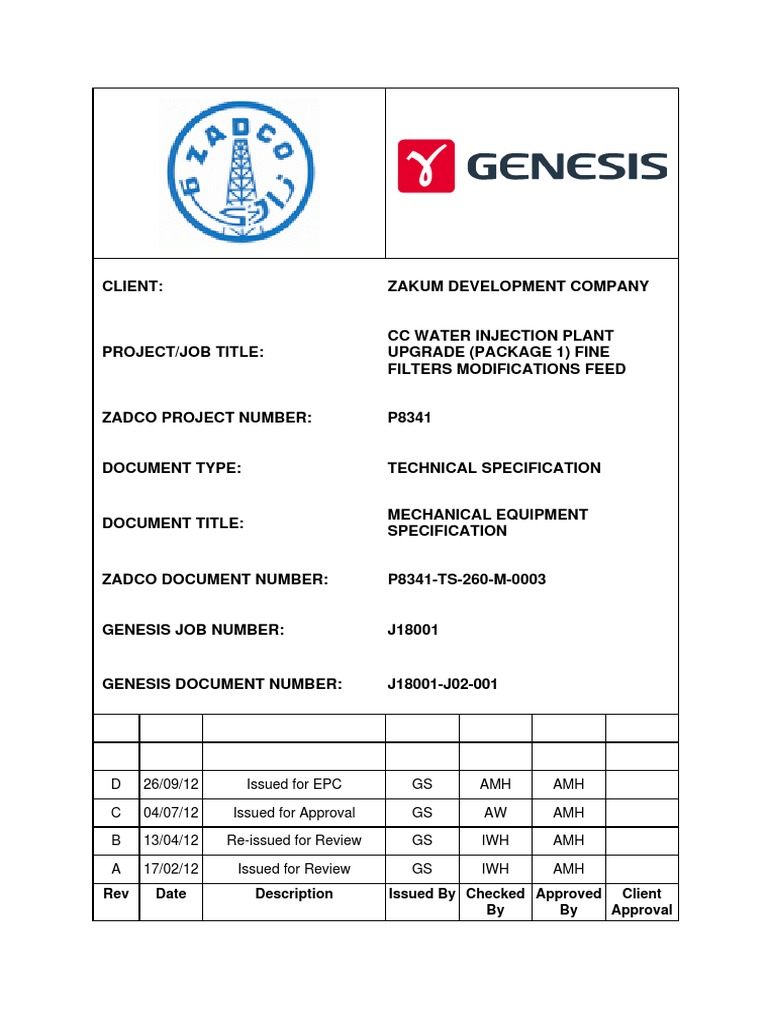 ZADCO-Mechanical Equipment Specification | Download Free PDF ...