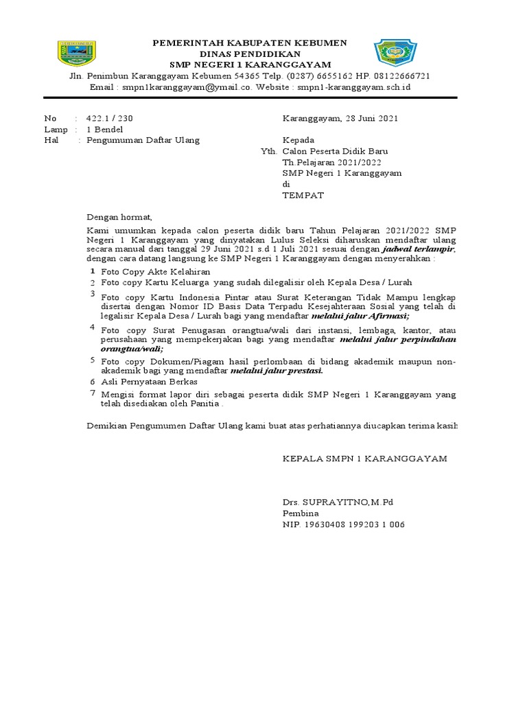 Persyaratan Yang Harus Dibawa | PDF