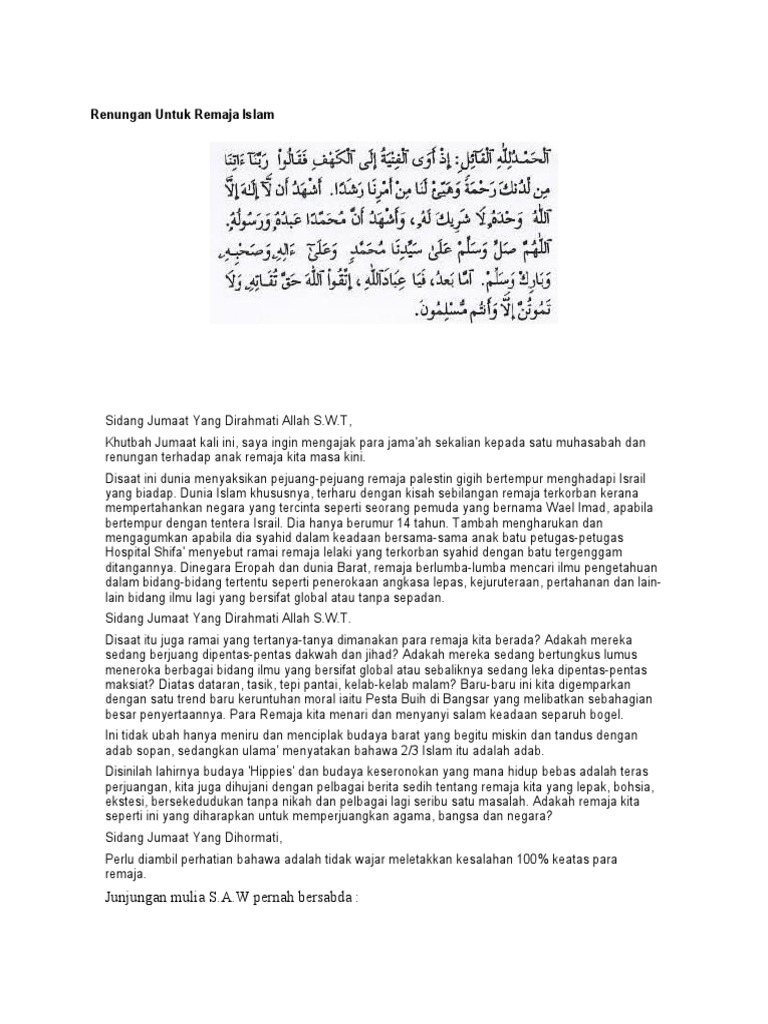 Renungan Moral untuk Remaja Islam | PDF