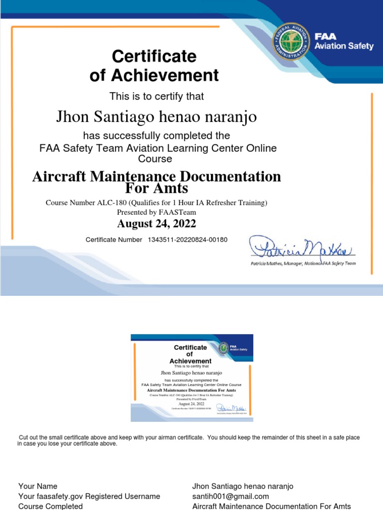 Certificate of Achievement for Jhon Santiago henao naranjo's Completion ...