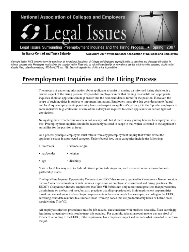 Pre Employment Testing | PDF | Disparate Impact | Criminal Record