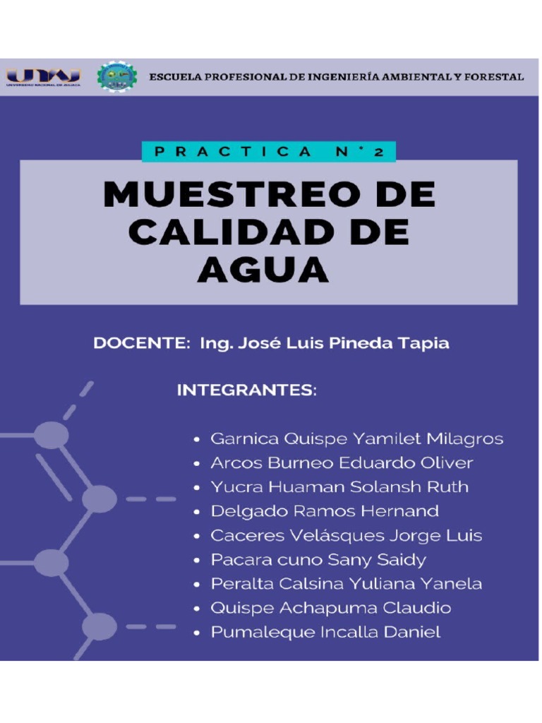 Muestreo de Calidad de AGUA | PDF | Agua | Muestreo (Estadísticas)