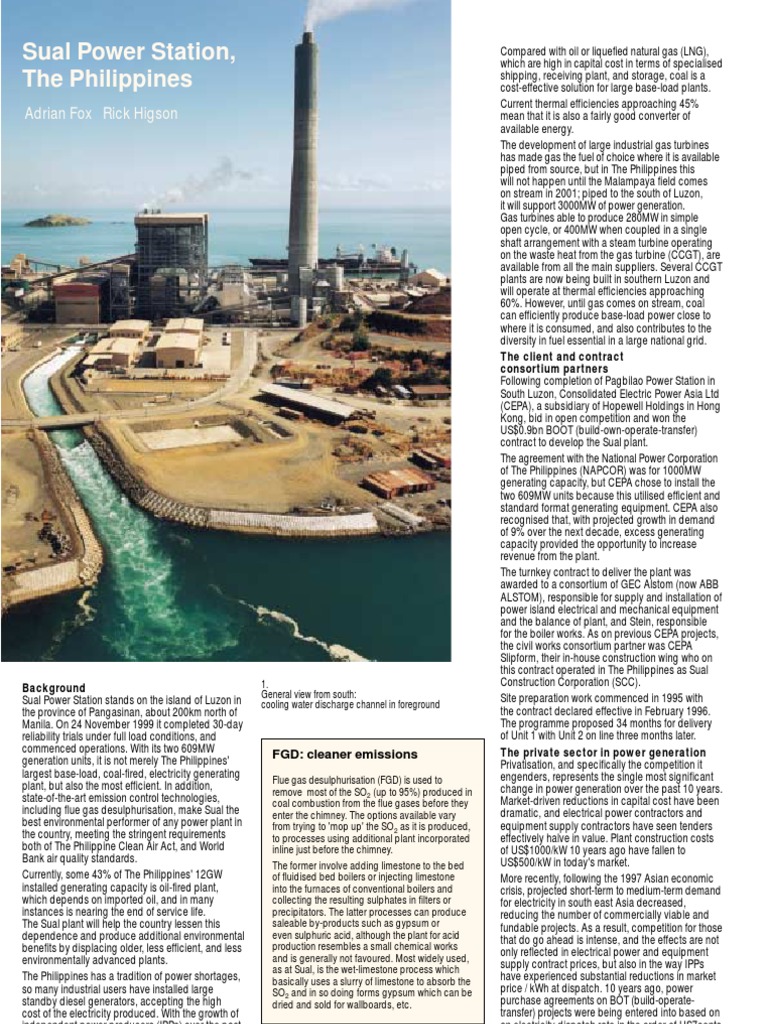 Sual Power Station, The Philippines: Adrian Fox Rick Higson | PDF ...