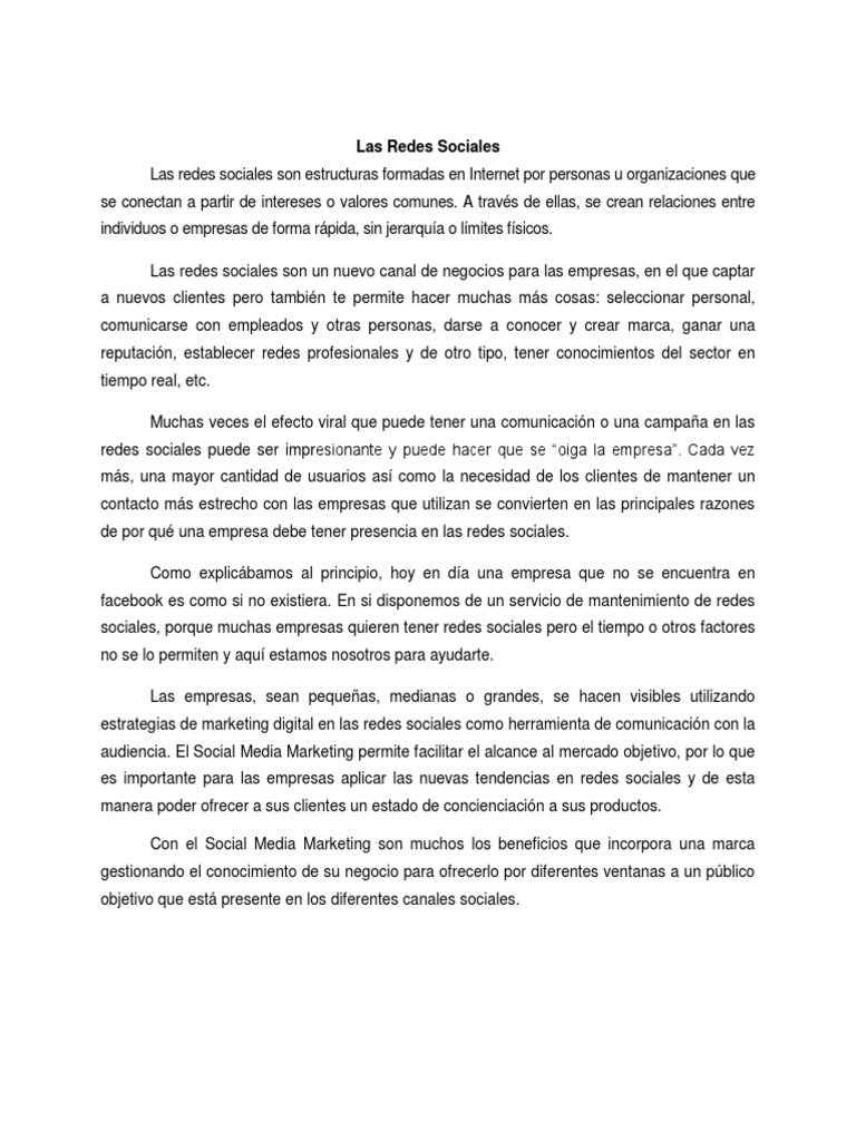 Las Redes Sociales | PDF