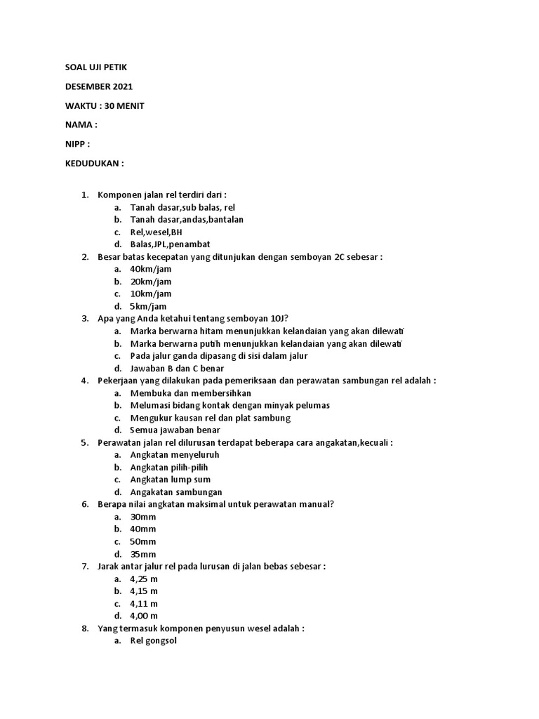 Soal Ujian Besok | PDF | Sains & Matematika | Teknologi & Rekayasa