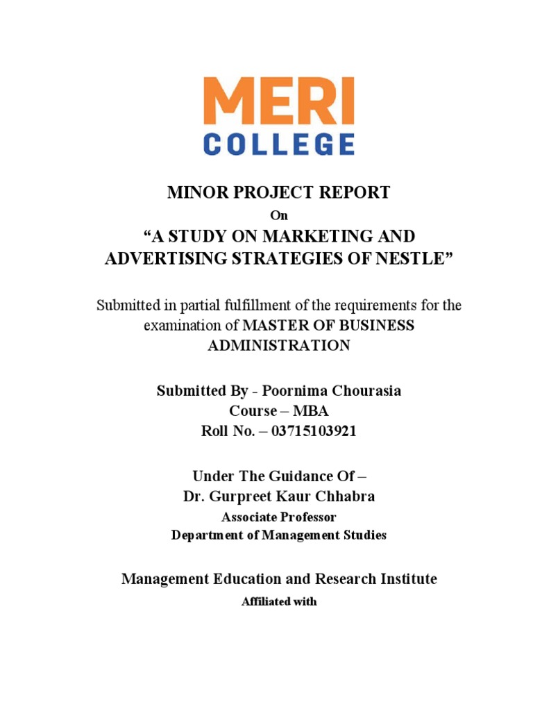 Minor Project-1 | PDF | Marketing | Marketing Strategy