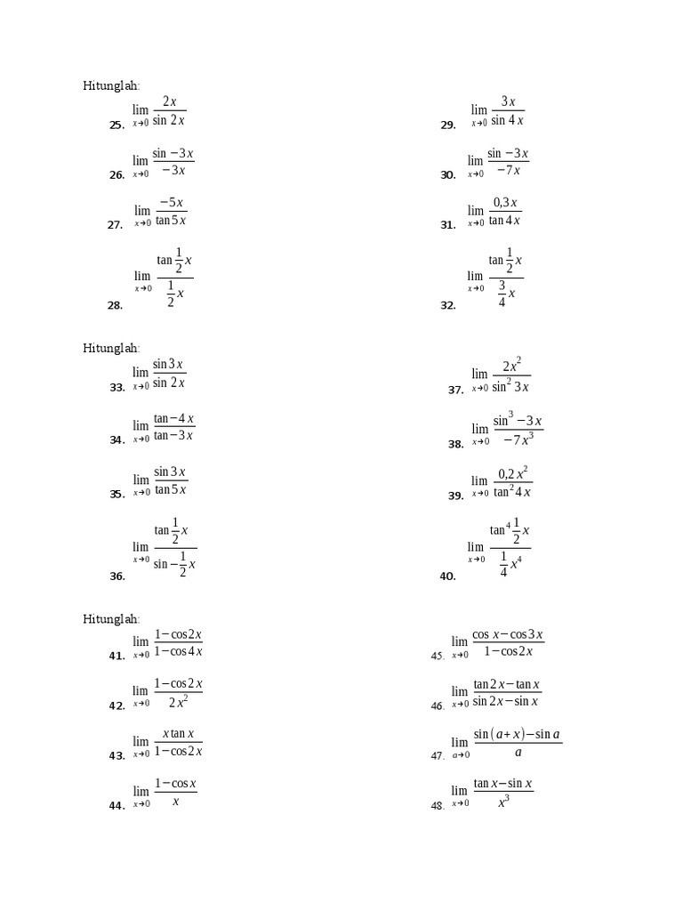 Soal Limit Trig#2 | PDF