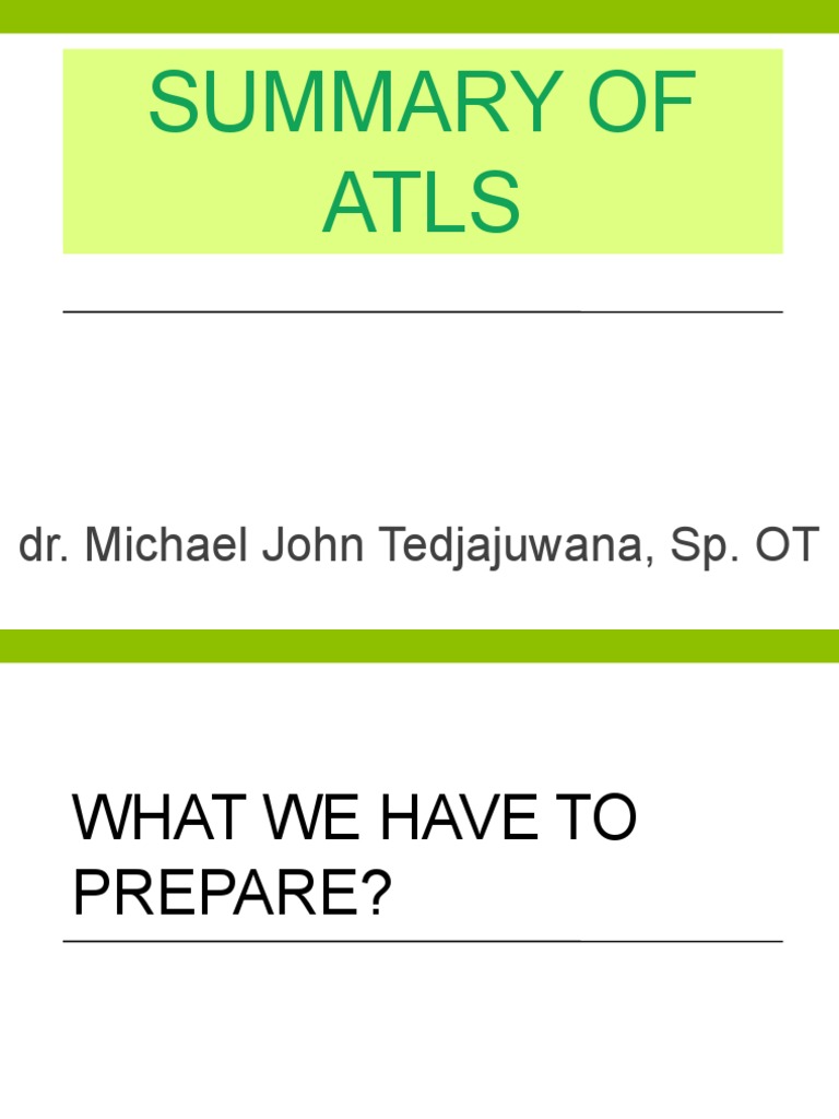 Summary of Primary Survey ATLS Bahan Ajar | PDF | Major Trauma | Thorax