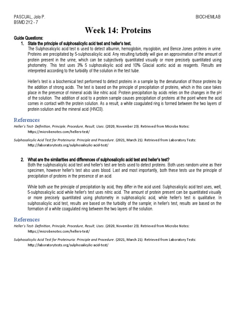 W14BIOCHEMLAB | PDF | Acid | Proteins