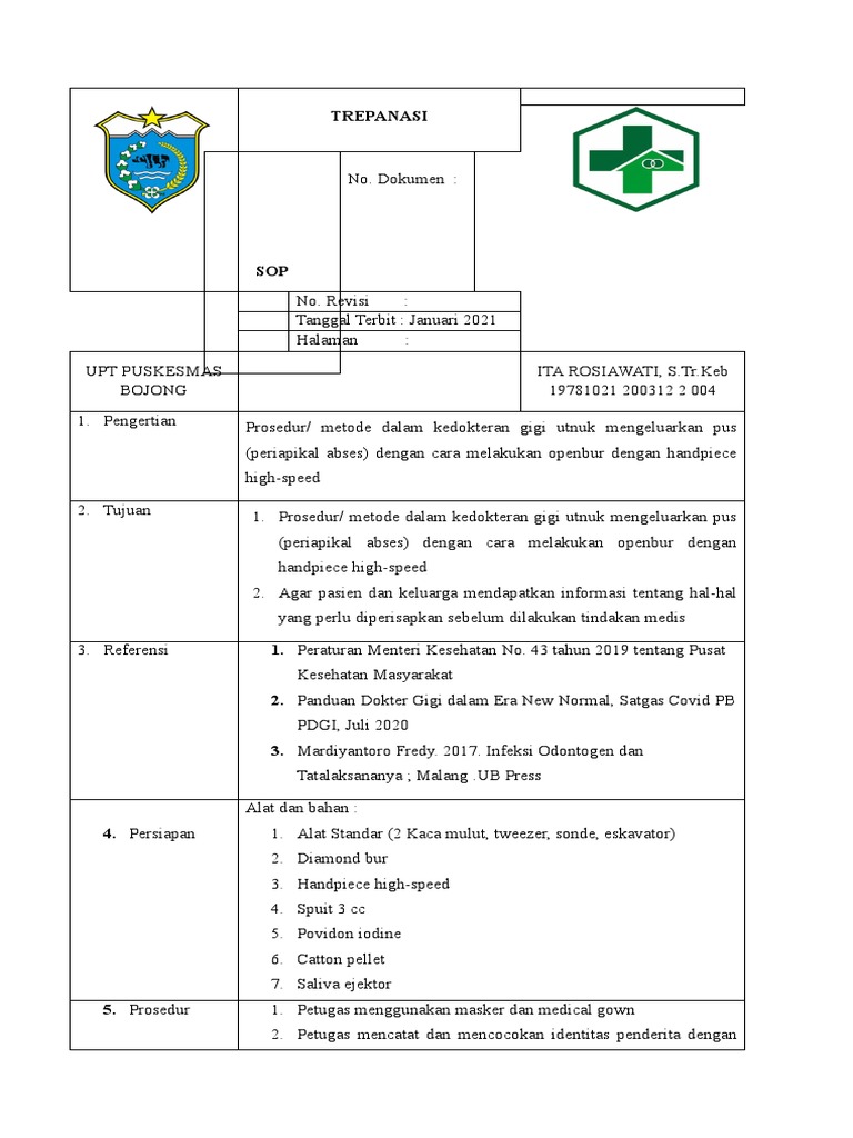 SOP Trepanasi Abses | PDF