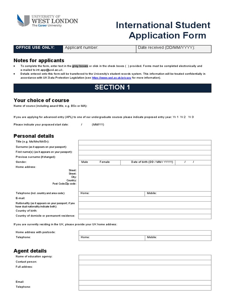 NEW UWL Application Form 2021 | PDF | Travel Visa | Disability