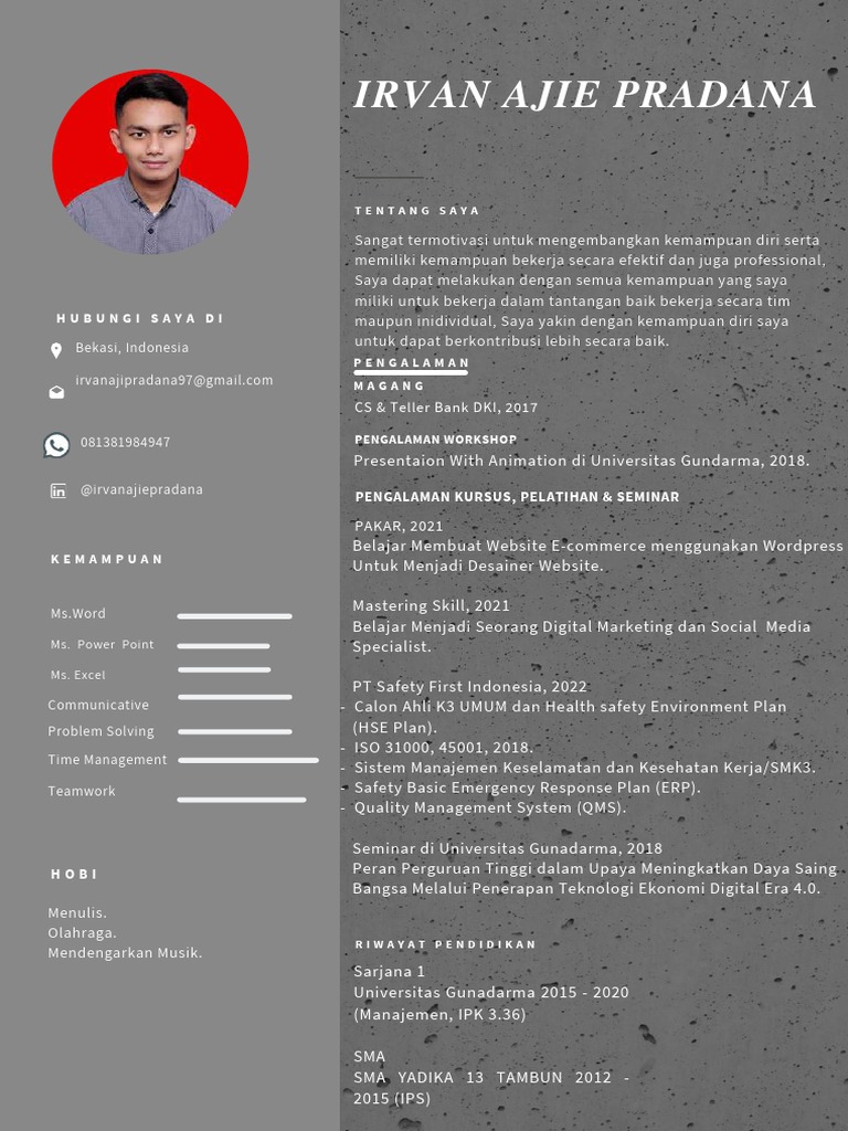 CV Irvan Ajie Pradana | PDF