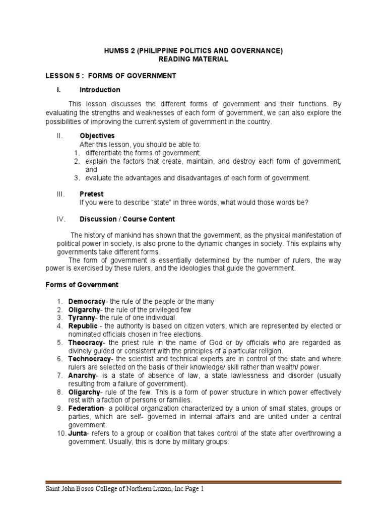 Overview of Government Forms | PDF | Government | Governance
