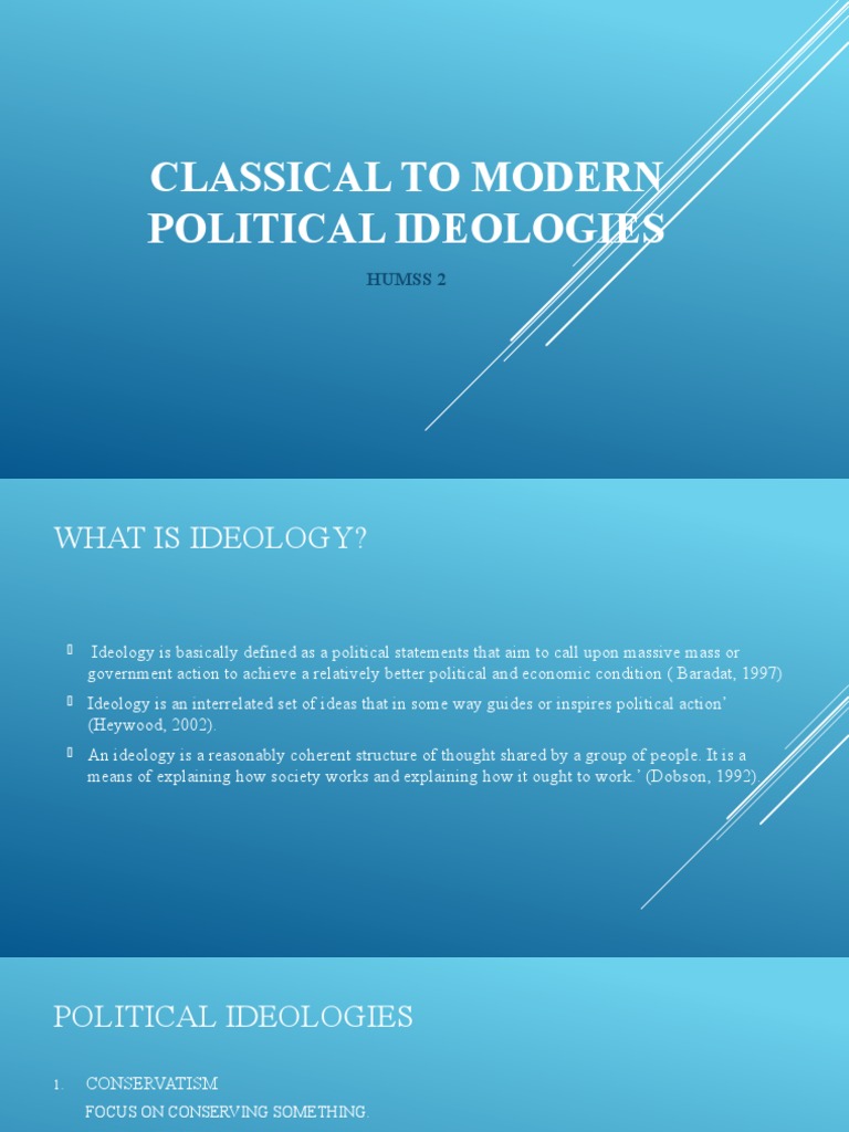 Classical to Modern Political Ideologies | PDF | Socialism | Ideologies