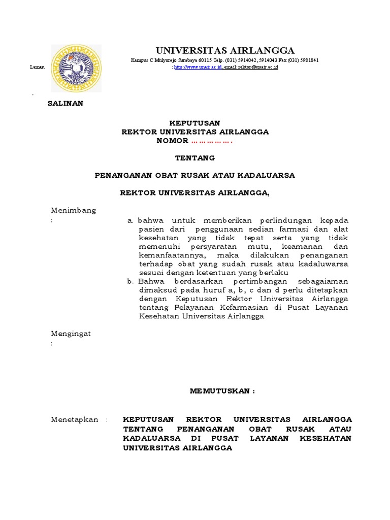 Penanganan Obat Rusak di UNAIR | PDF | Pengembangan Diri