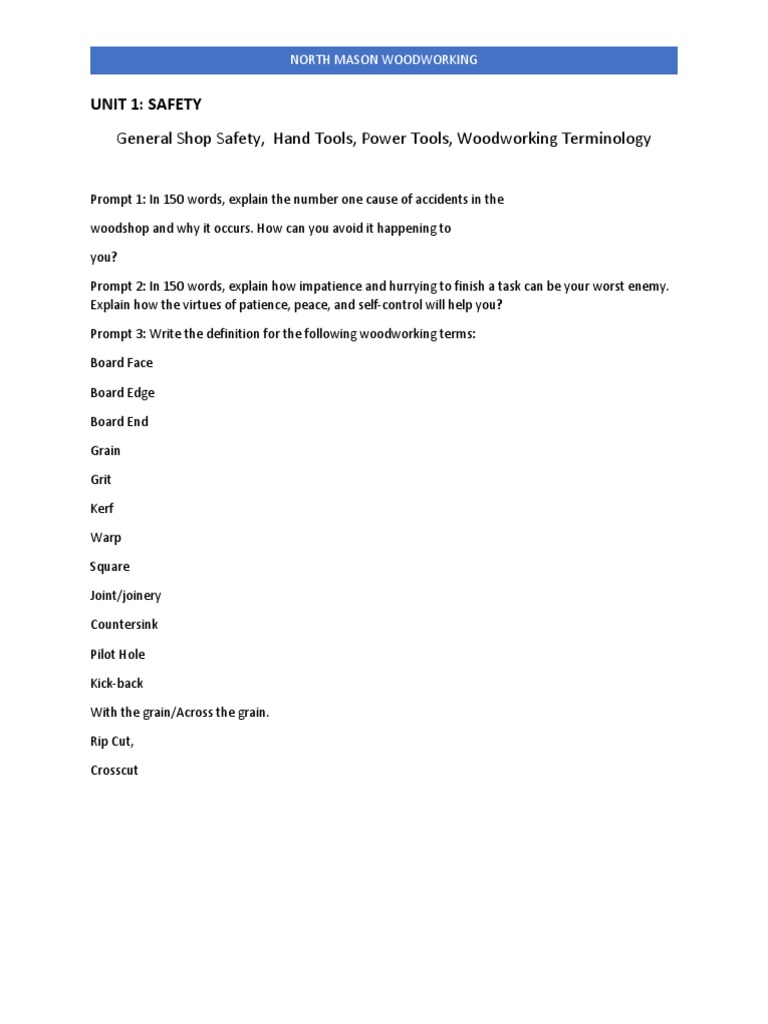 Woodshop Safety Guidelines for Students | PDF | Fires | Wood