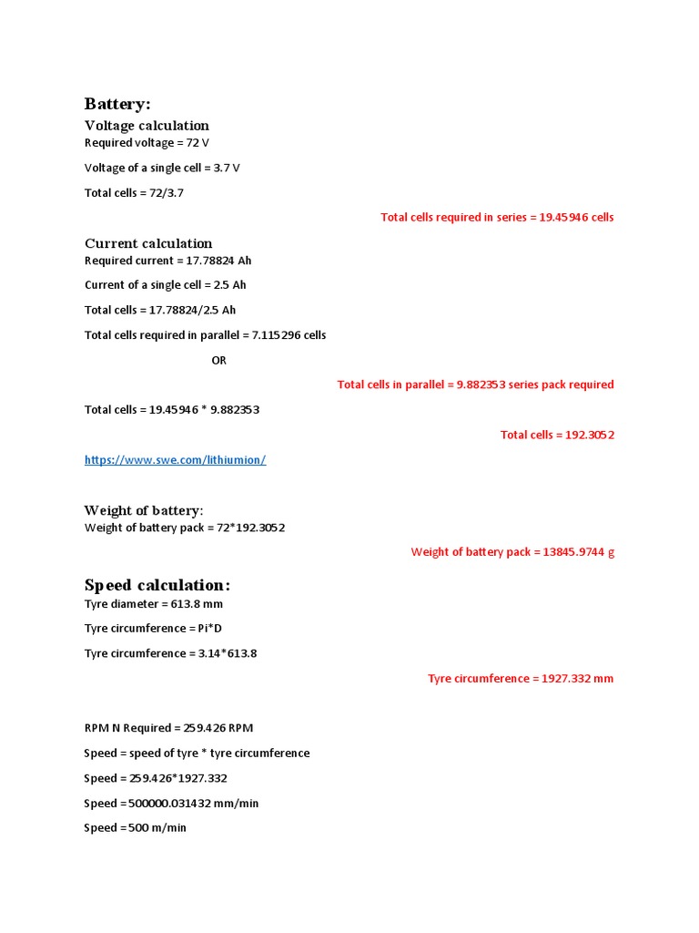Battery Calculation | PDF