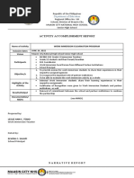 Accomplishment Report On SHS Immersion Program | PDF | Social ...