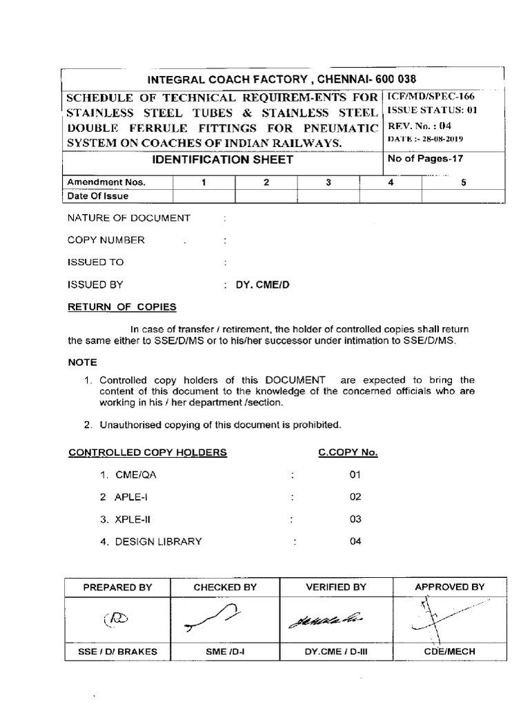 Icf MD Spec 166 Rev 04 | PDF