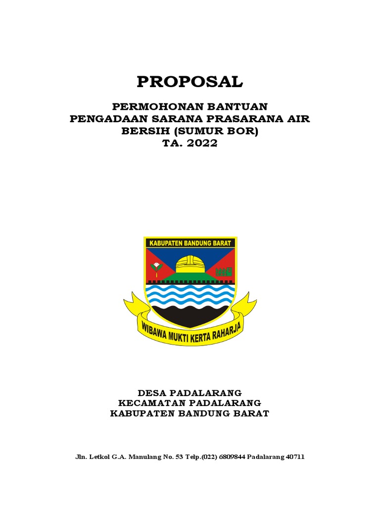 Proposal Sumur Bor | PDF