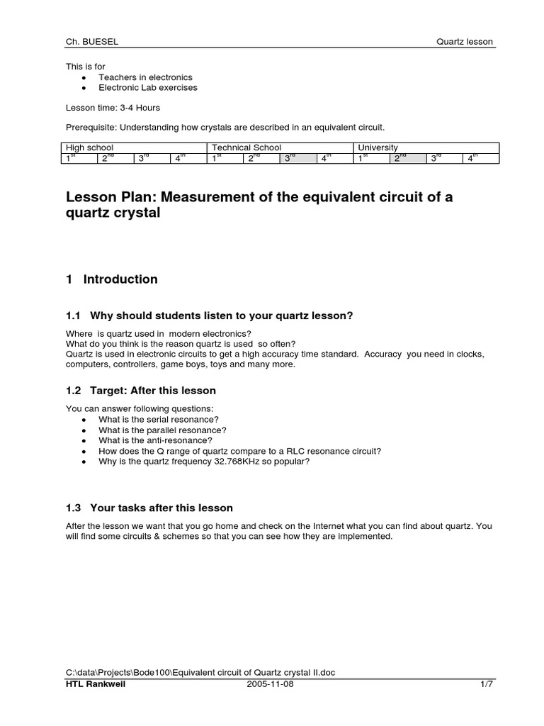 Quartz Crystal Lesson for Teachers | PDF