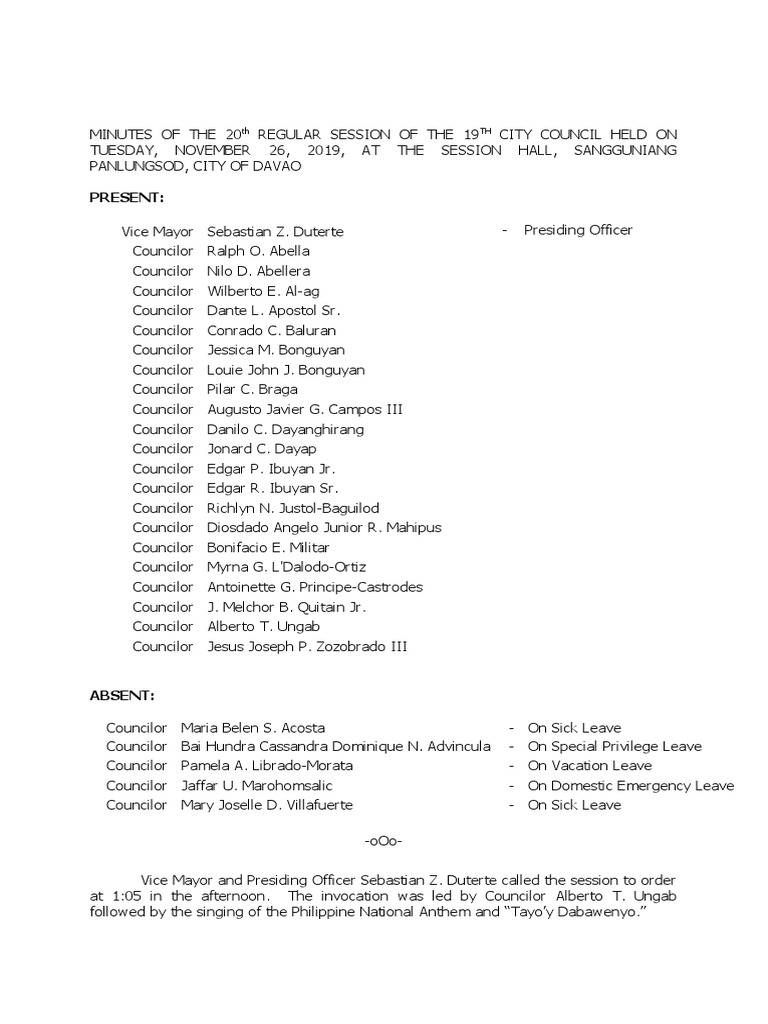 Minutes 20th Rs NOV 26 2019 | PDF | Flood | Government