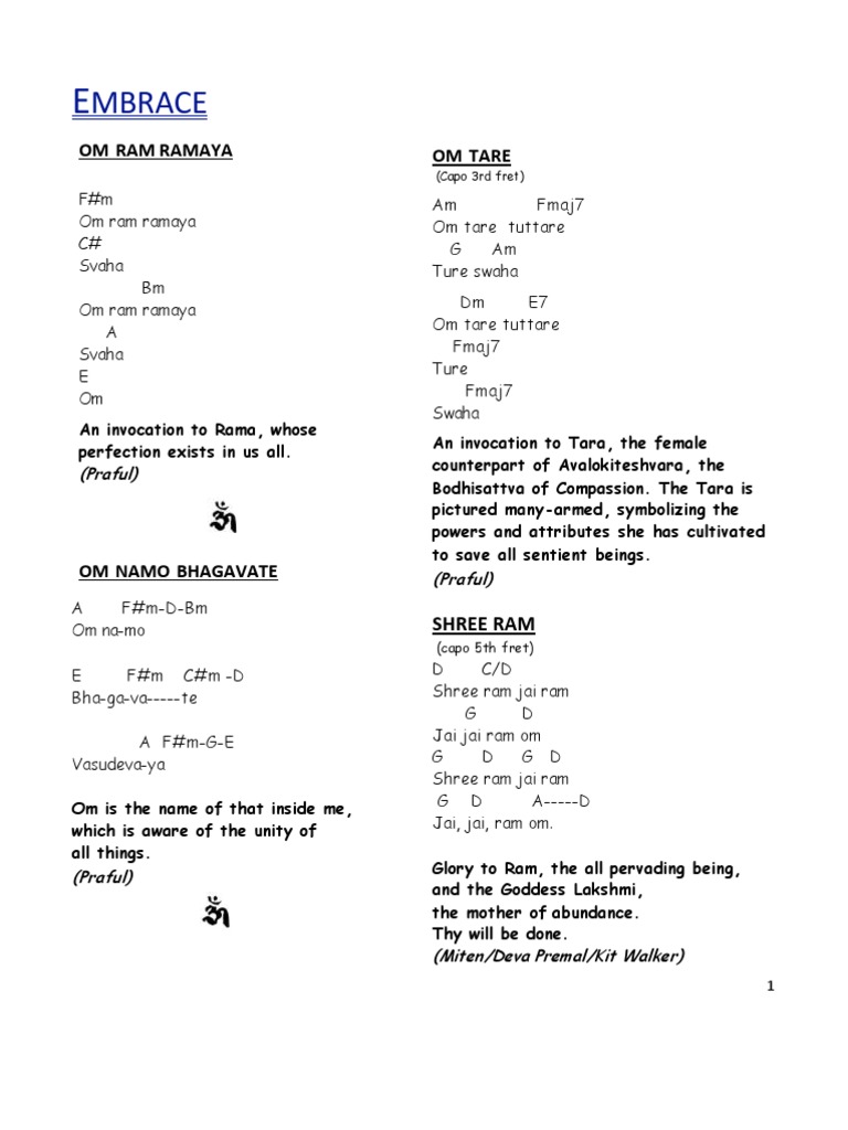 Embrace Lyrics Chords | PDF | Religion & Spirituality