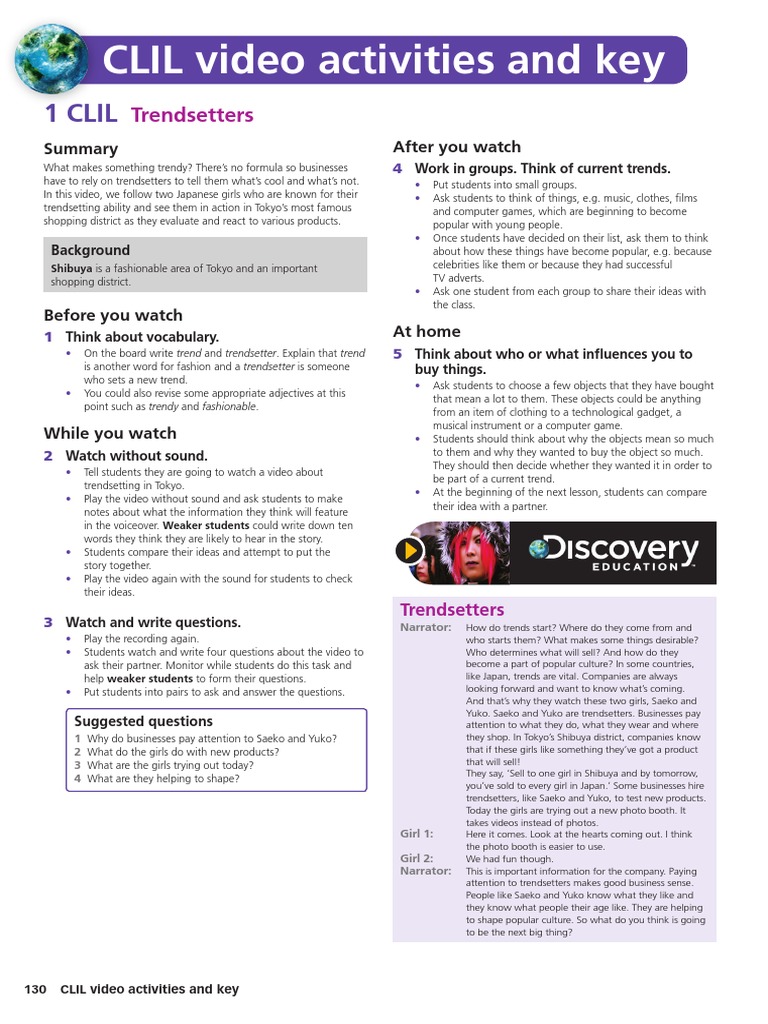 Unit 1 - Teacher's Book CLIL Video Activities | Download Free PDF ...