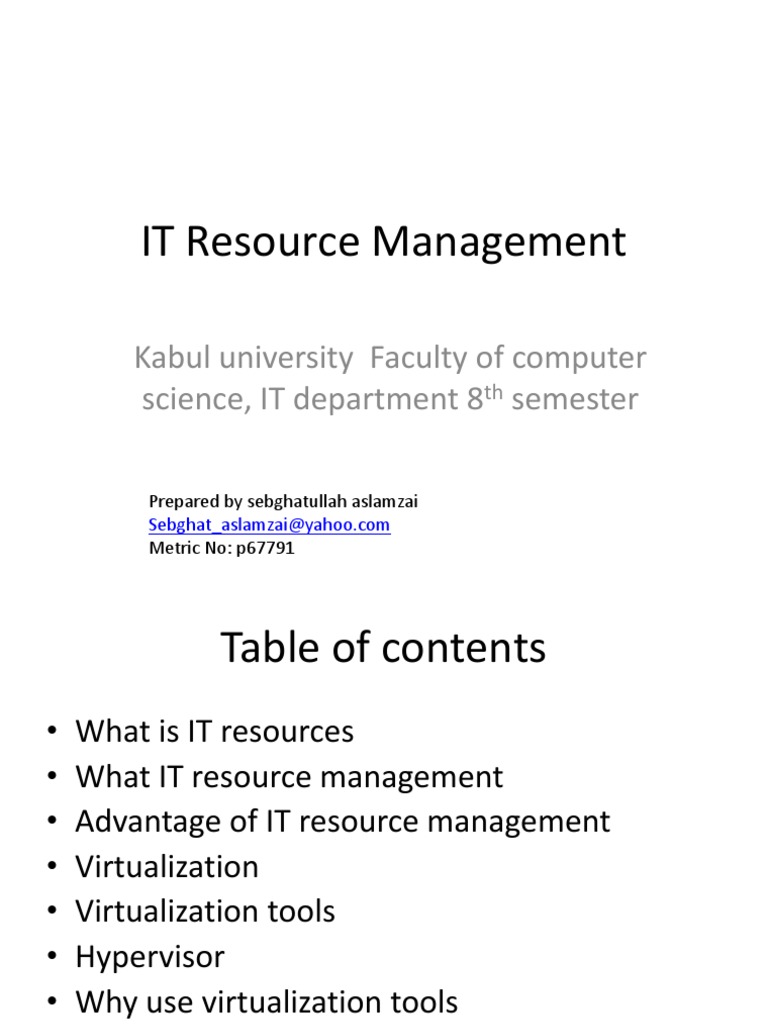 IT Resource Management Guide | PDF | Virtualization | Virtual Machine