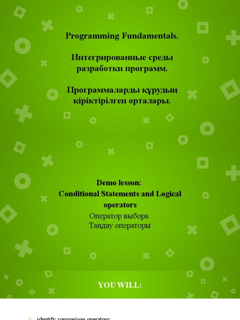 33 Conditional Statements And Logical Operators Pdf Computer 1942
