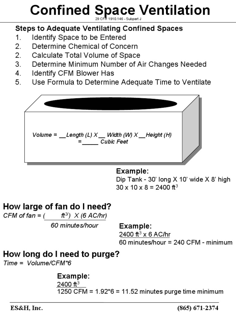 Confined Space Ventilation | PDF | Ventilation (Architecture) | Volume