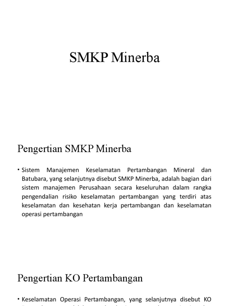 SMKP Minerba | PDF