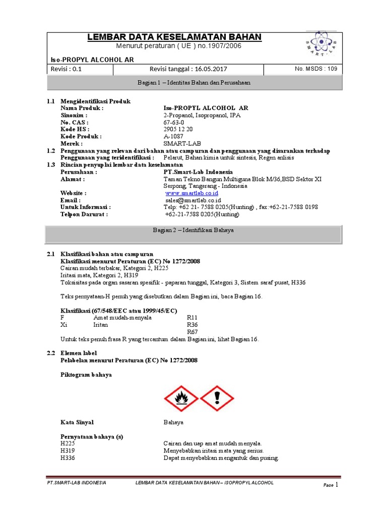 MSDS ISOPROPYL ALCOHOL-dikonversi | PDF