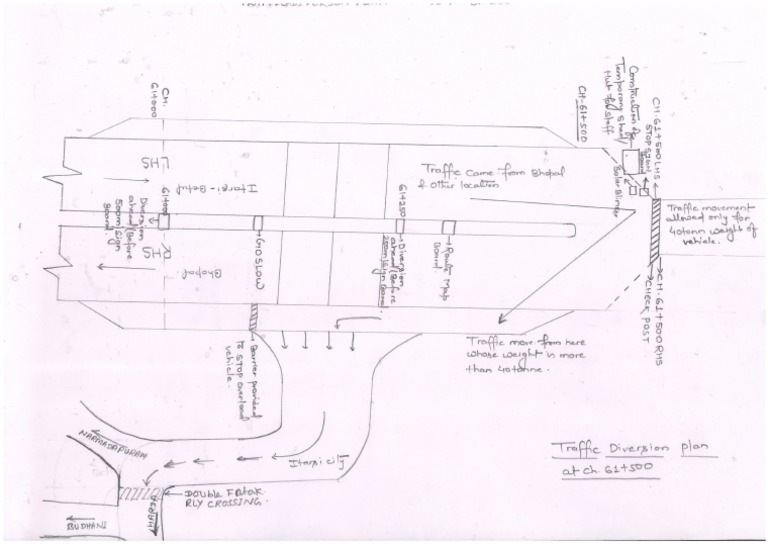 Traffic Diversion Plan Drawing Ch.61+500 | PDF